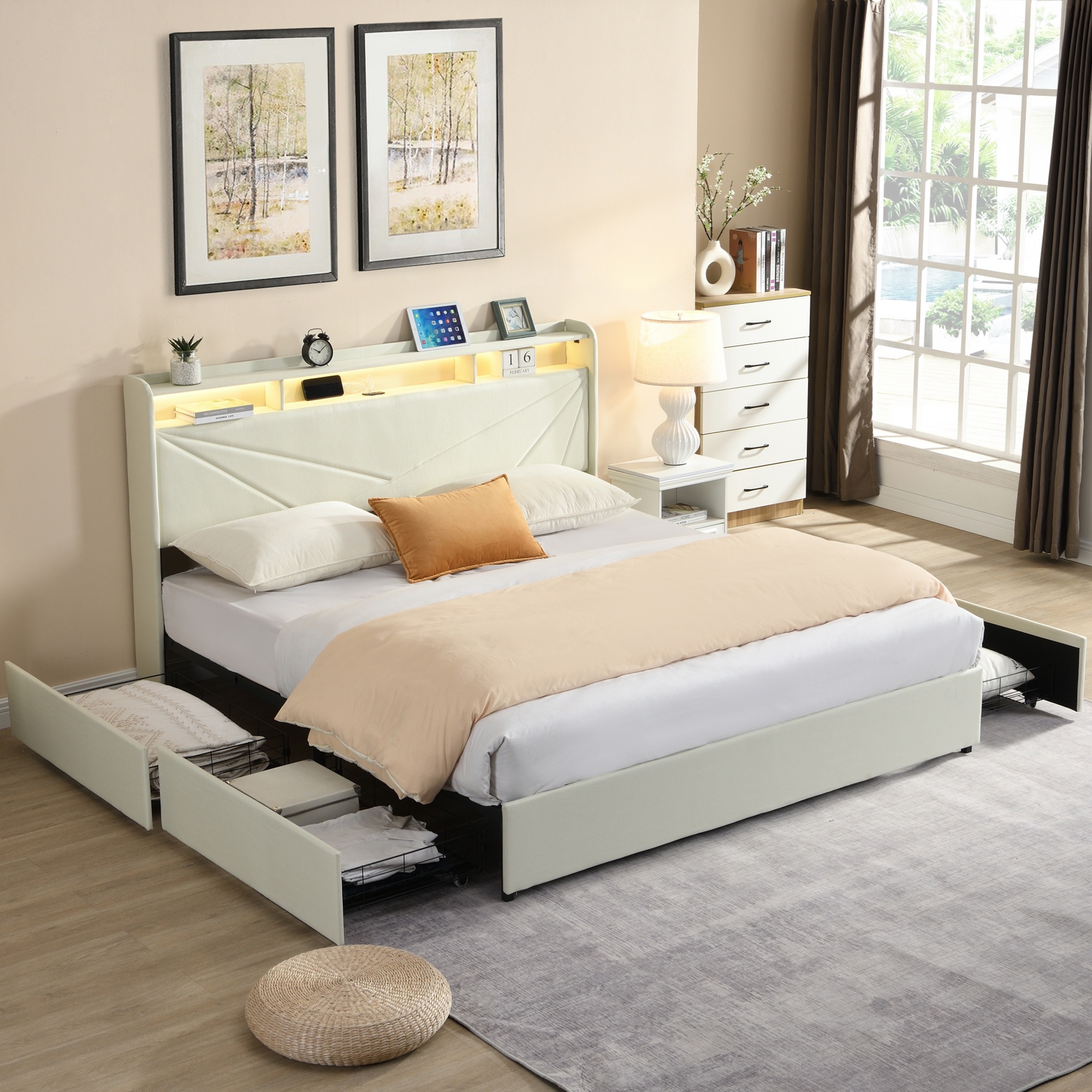 wood bed frame sold on Temu Australia