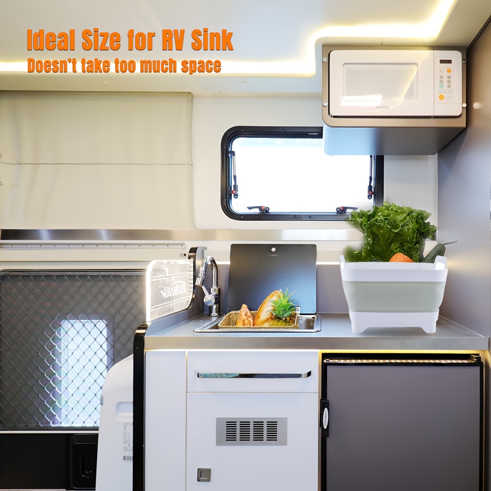 Rv Camper Kitchen Dish Basin Collapsible Multi purpose Sink - Temu ...