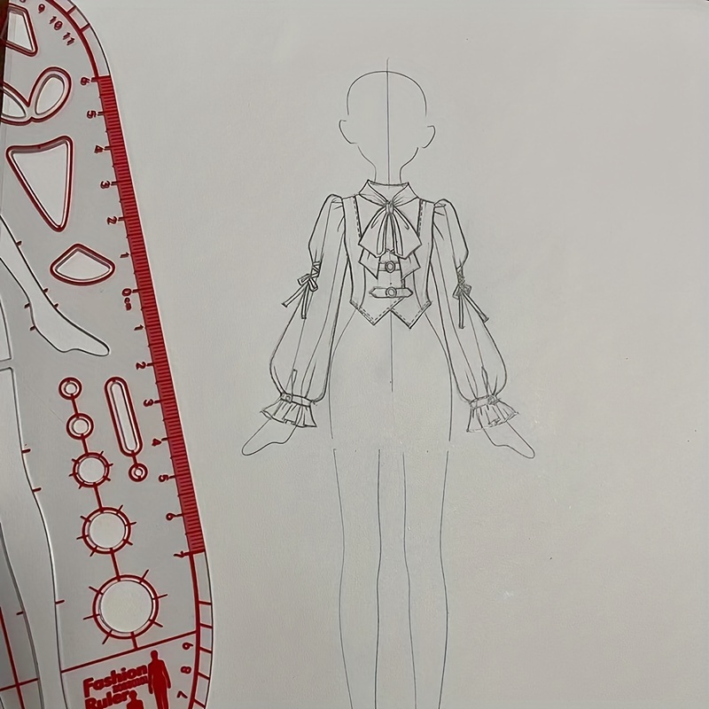 Transparent Fashion Design Ruler Set With Dress Form Templates For ...