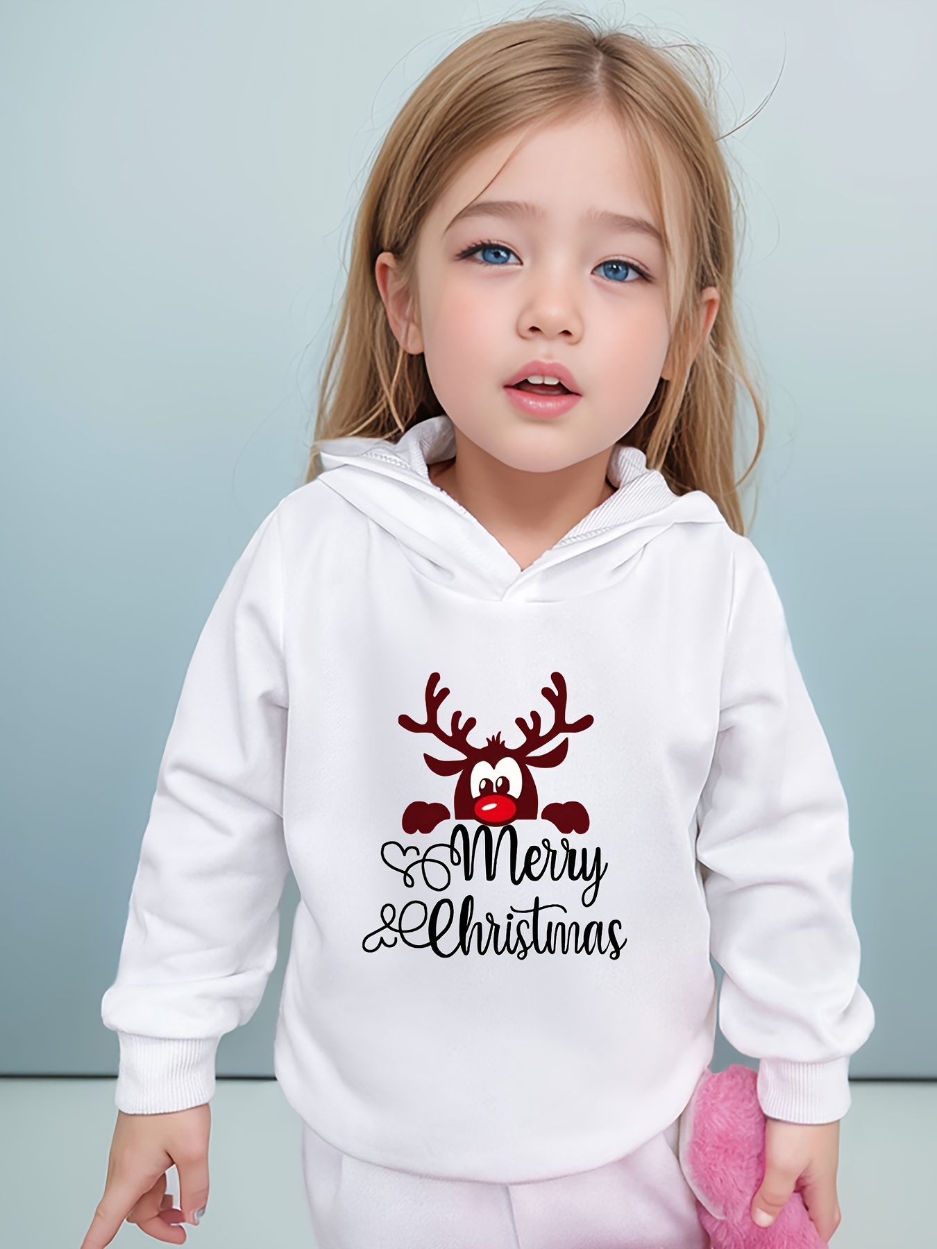 Baby Girls Kids Long Sleeve Hoodie Cartoon Deer Letter Print - Temu Ireland