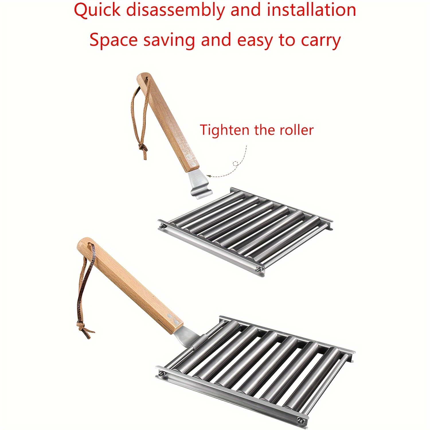 6pcs304 Stainless Steel Sausage Roller Style Hot Dog Grill Set With 4 ...