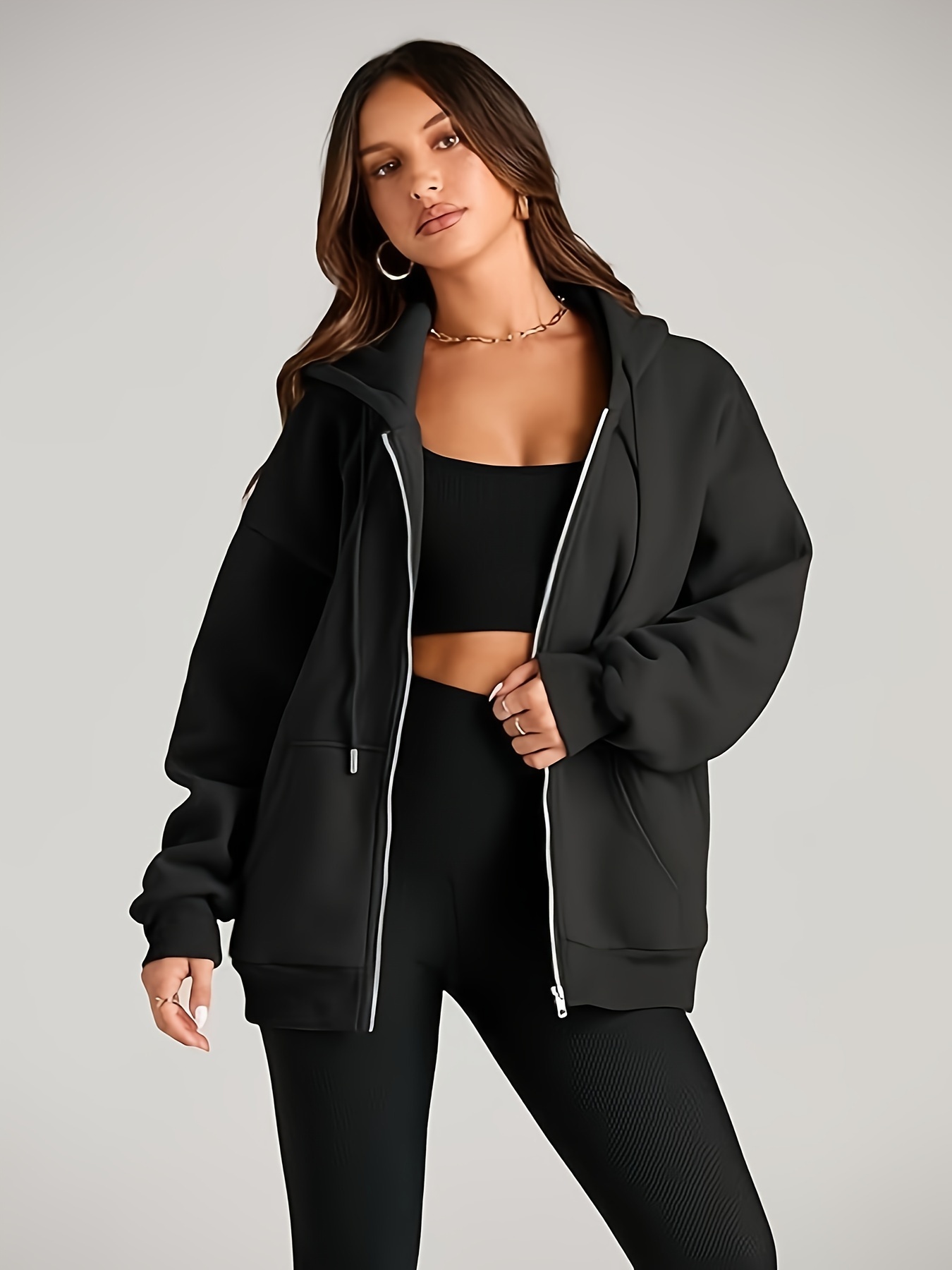 black zip hoodie sold on Temu United States black zip hoodie sold on Temu United States