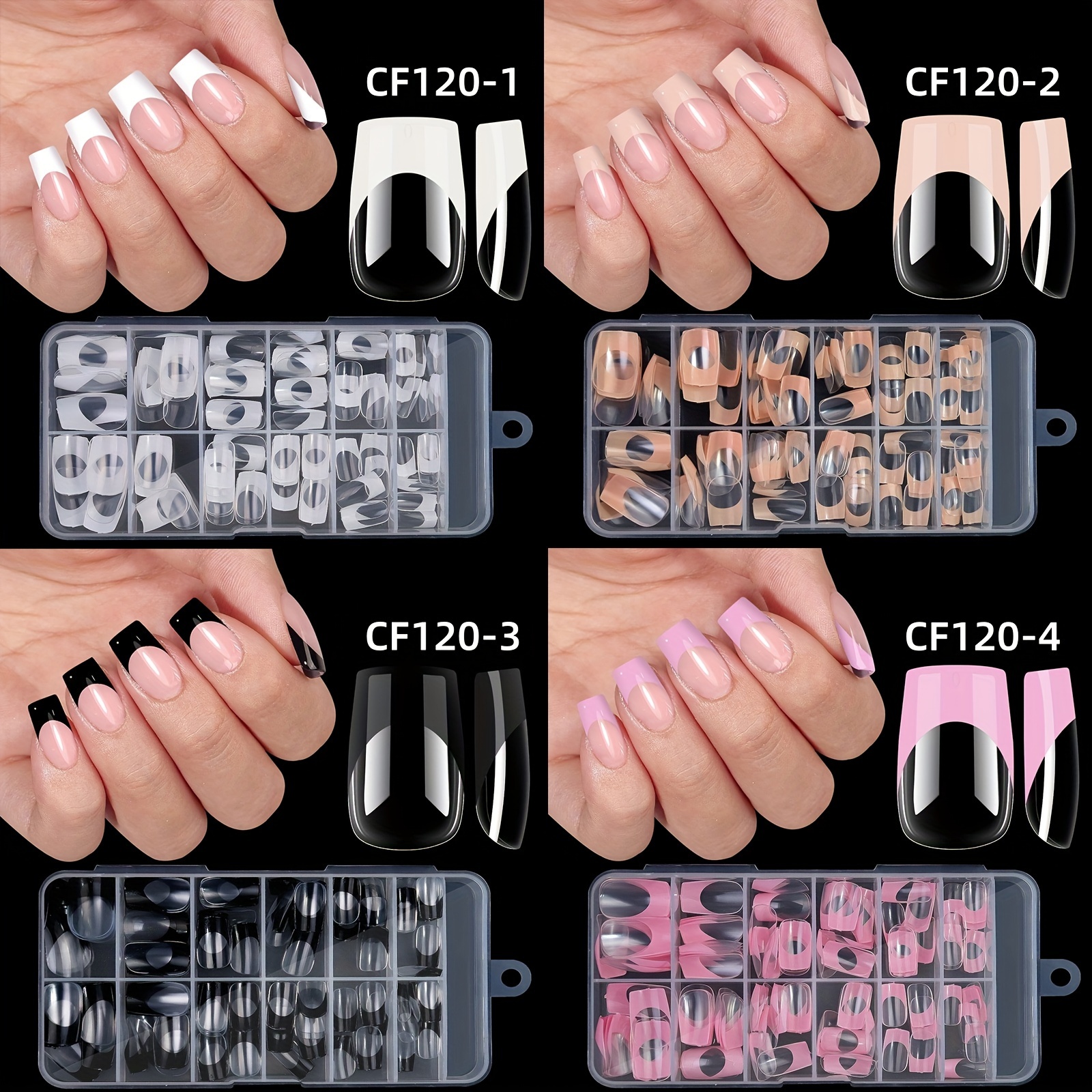 Pink Ballet False Nails Glue Detachable French Wearable - Temu