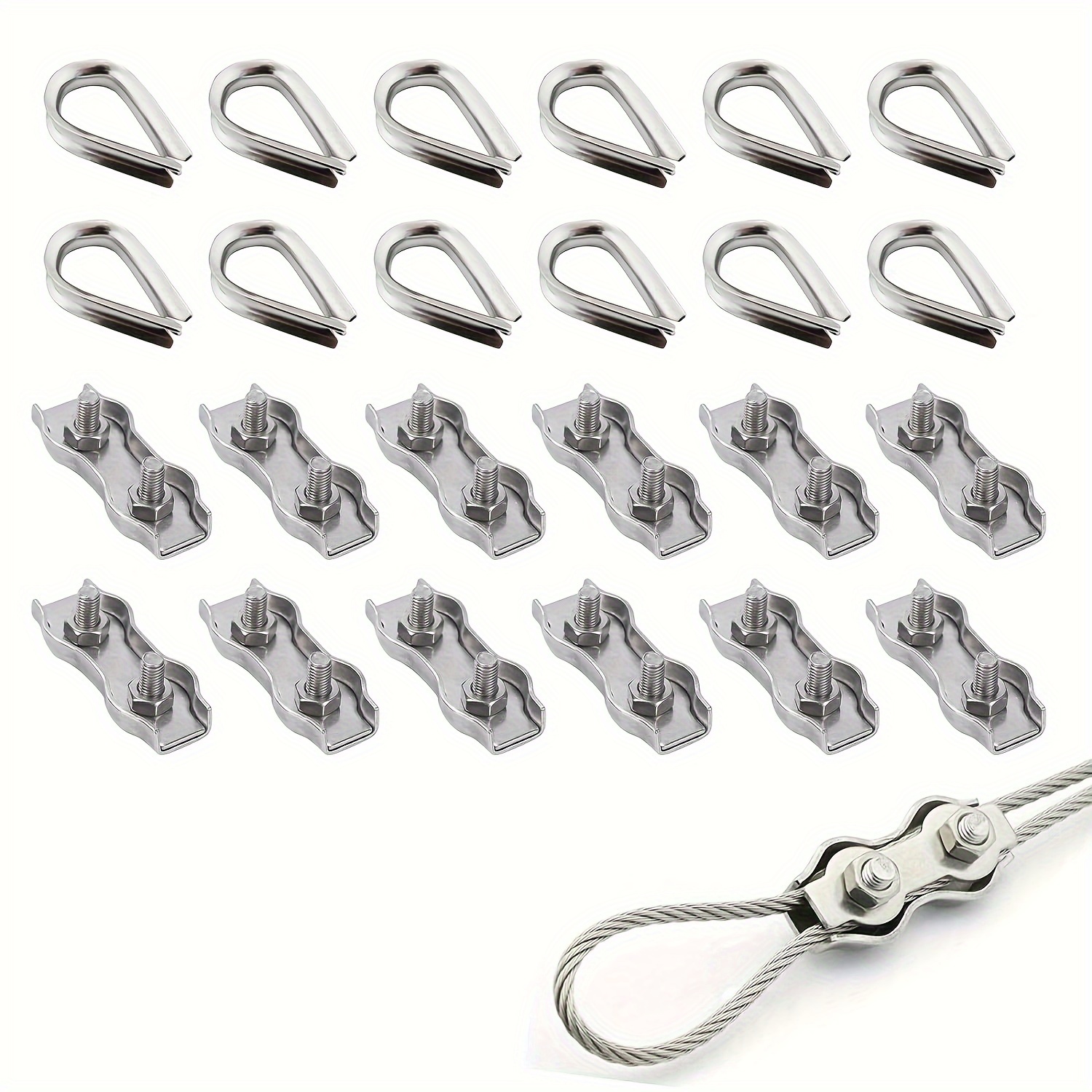 Wire Rope Clamps Set 12 Stainless Steel 304 Wire Cable - Temu Switzerland