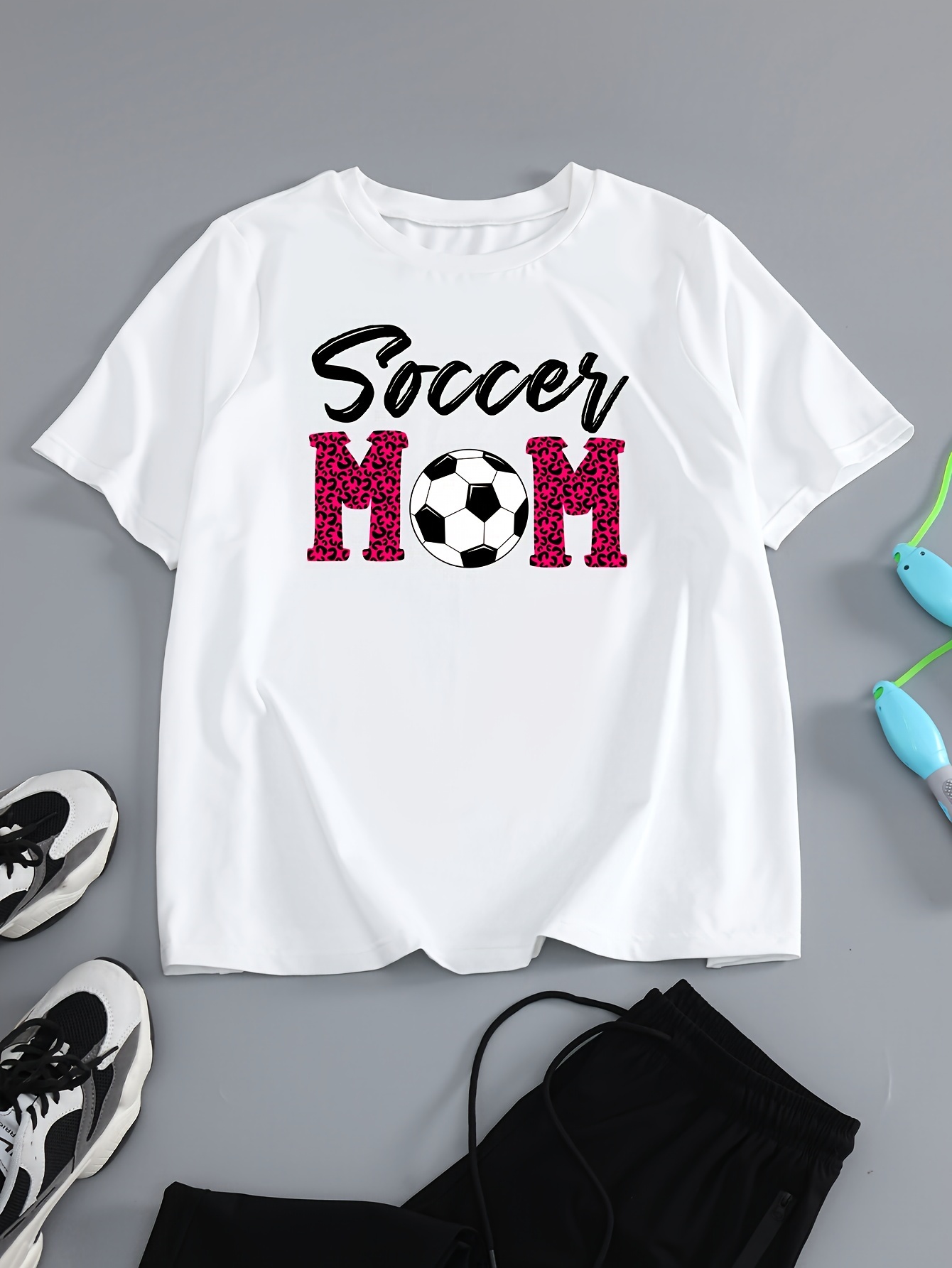 Women's Sports Top Plus Size Soccer Leopard Mom Print - Temu New Zealand