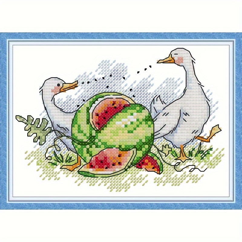 Cross Stitch Embroidery Kit Printed Pattern Cotton Material - Temu New ...