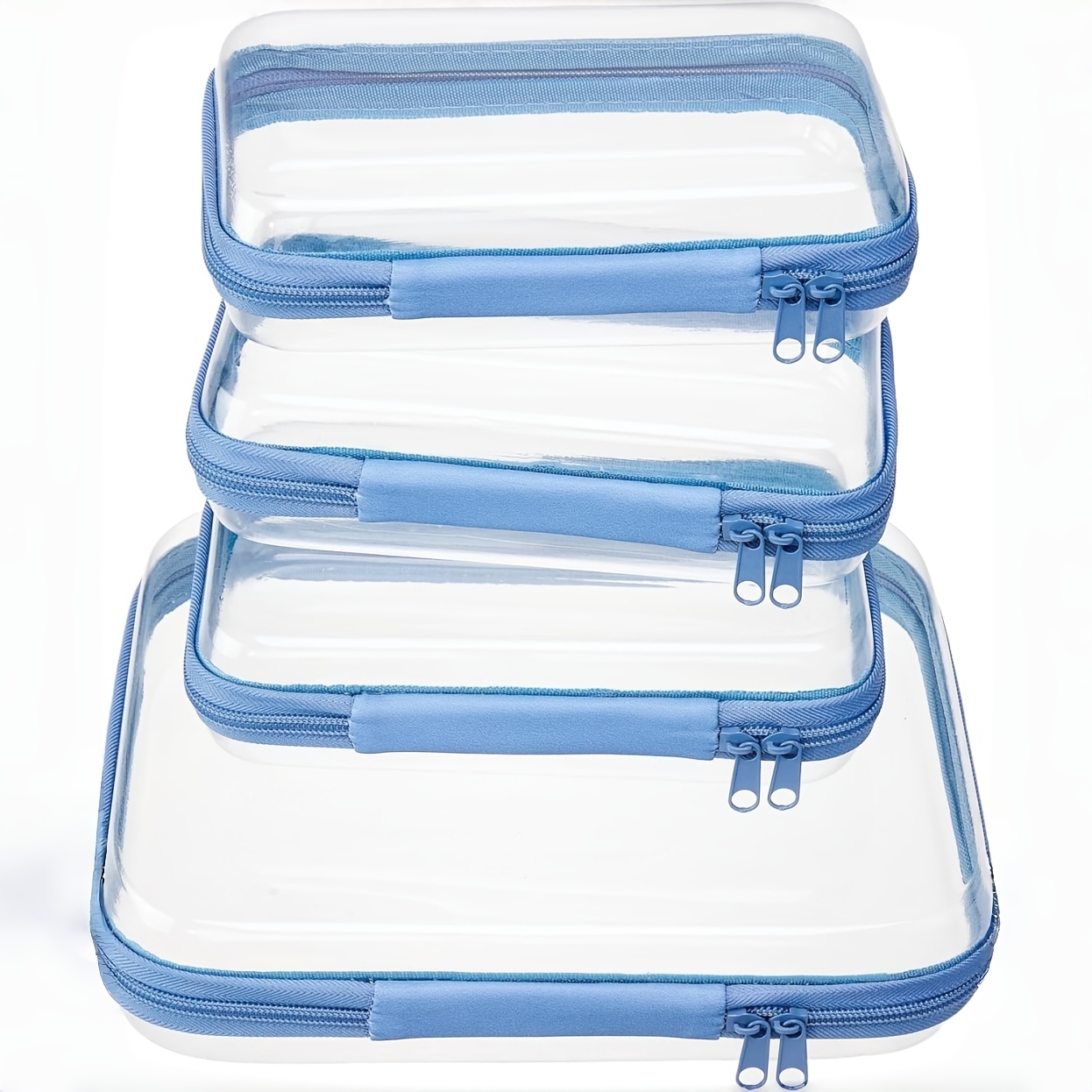 clear hard shell zipper case sold on Temu United States