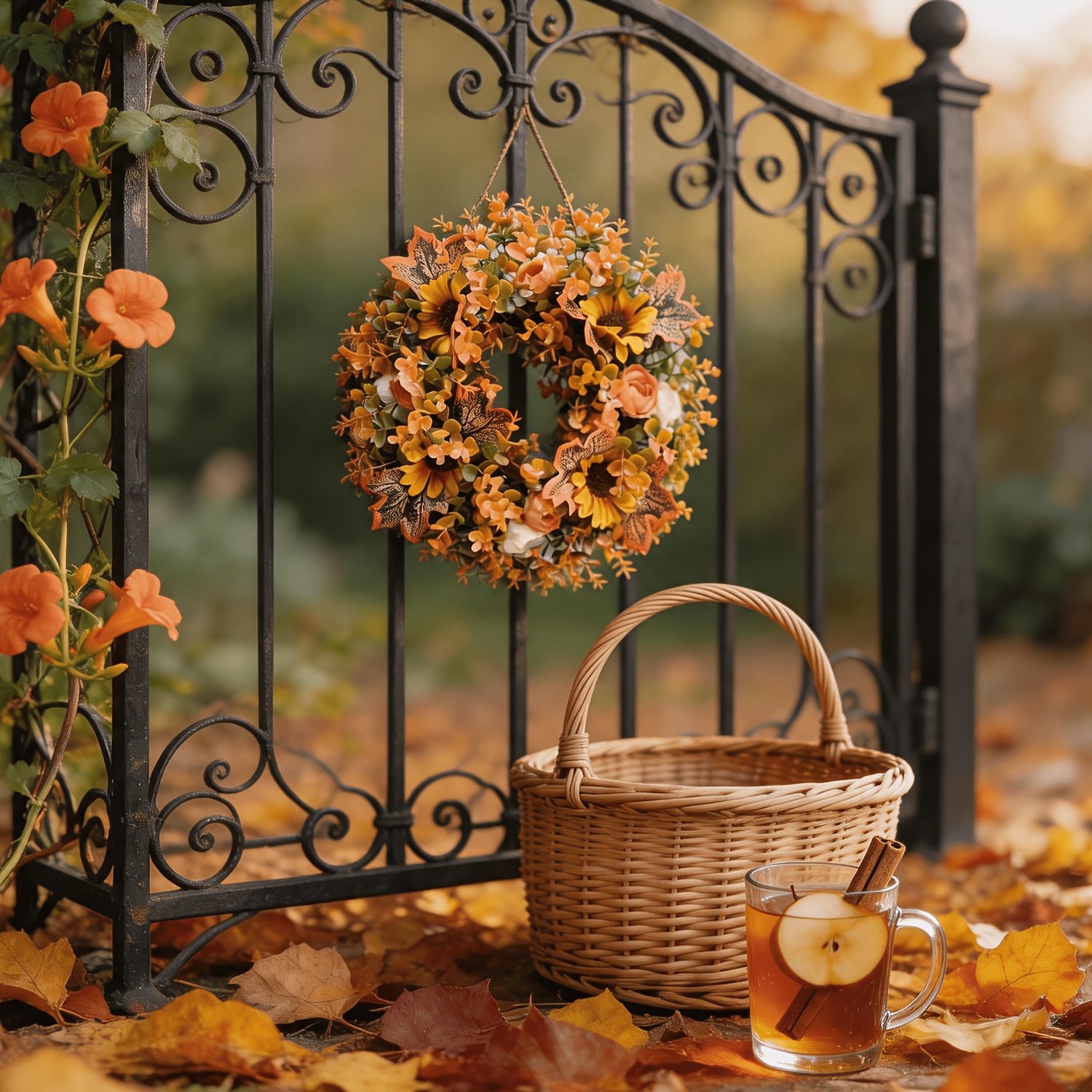 autumn wreaths sold on Temu United States