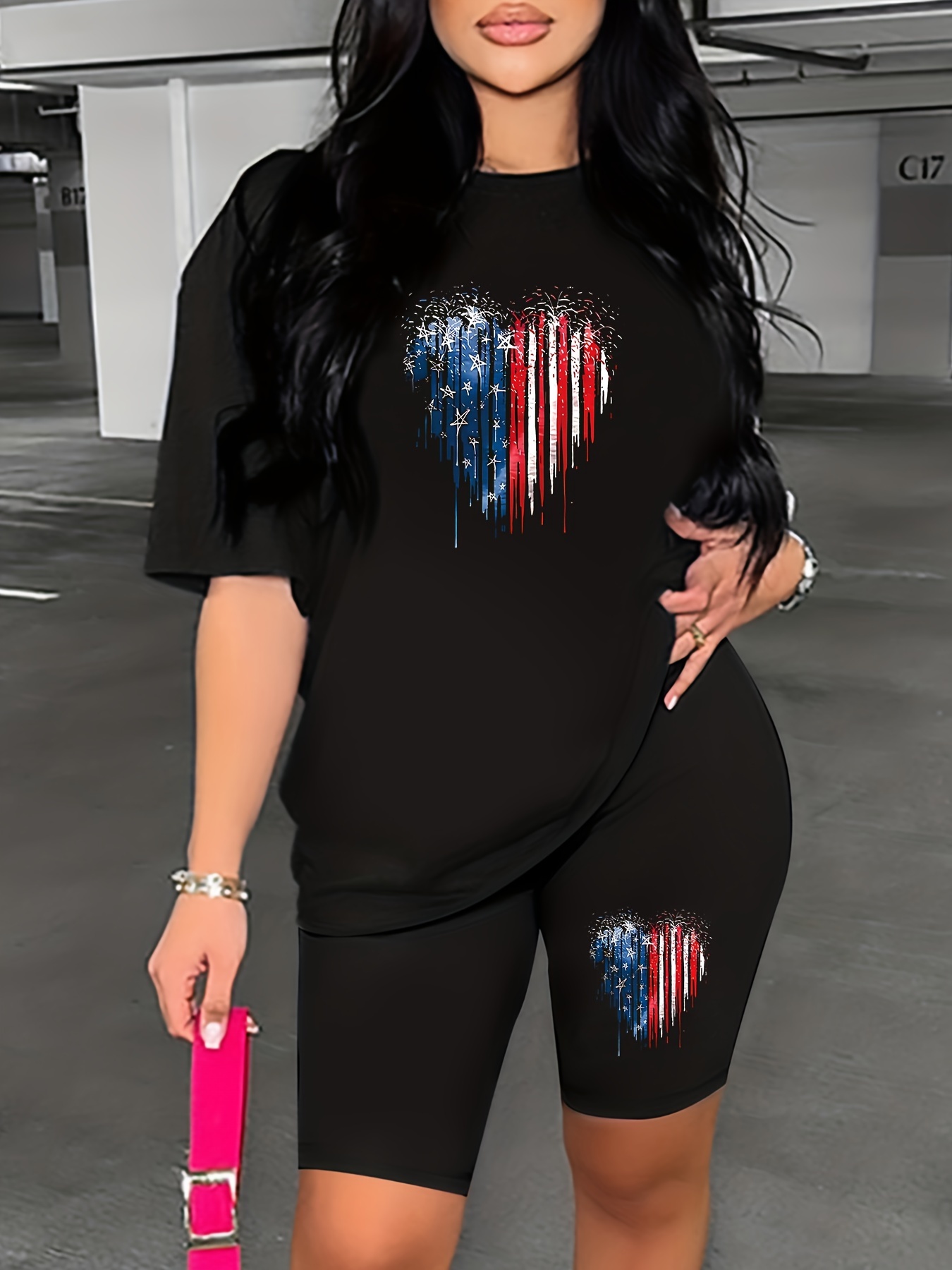 Independence Day Print Casual Shorts Set Crew Neck Short - Temu Ireland