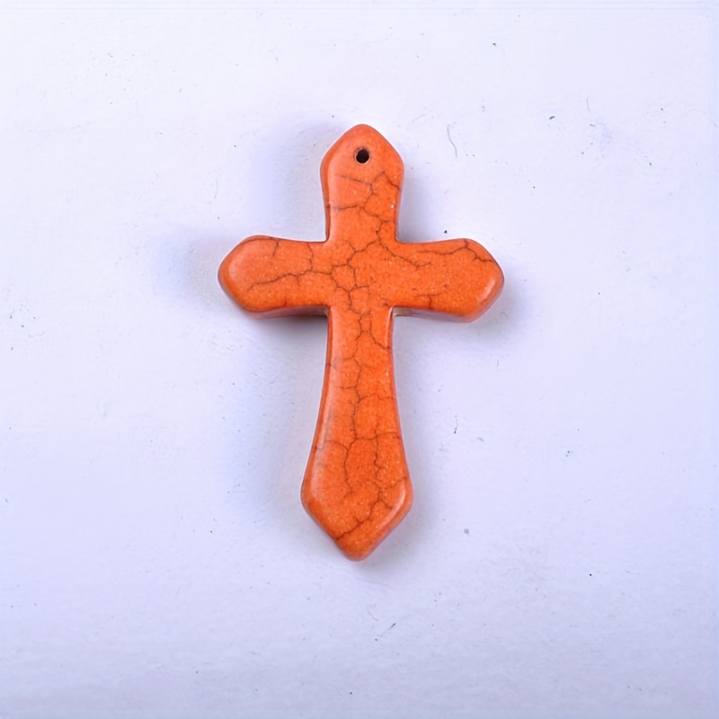 Gemstones Cross Charms Pendants Colorful Cross Beads Diy - Temu United ...