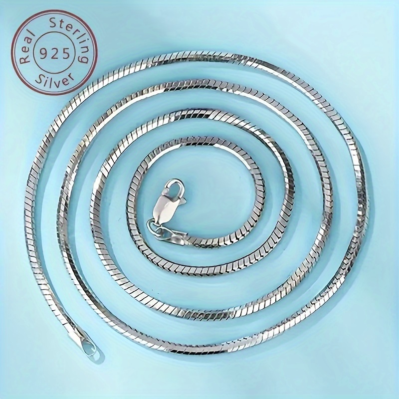 925 Silver Silver Snake Bone Chain Light Simple Comfortable - Temu
