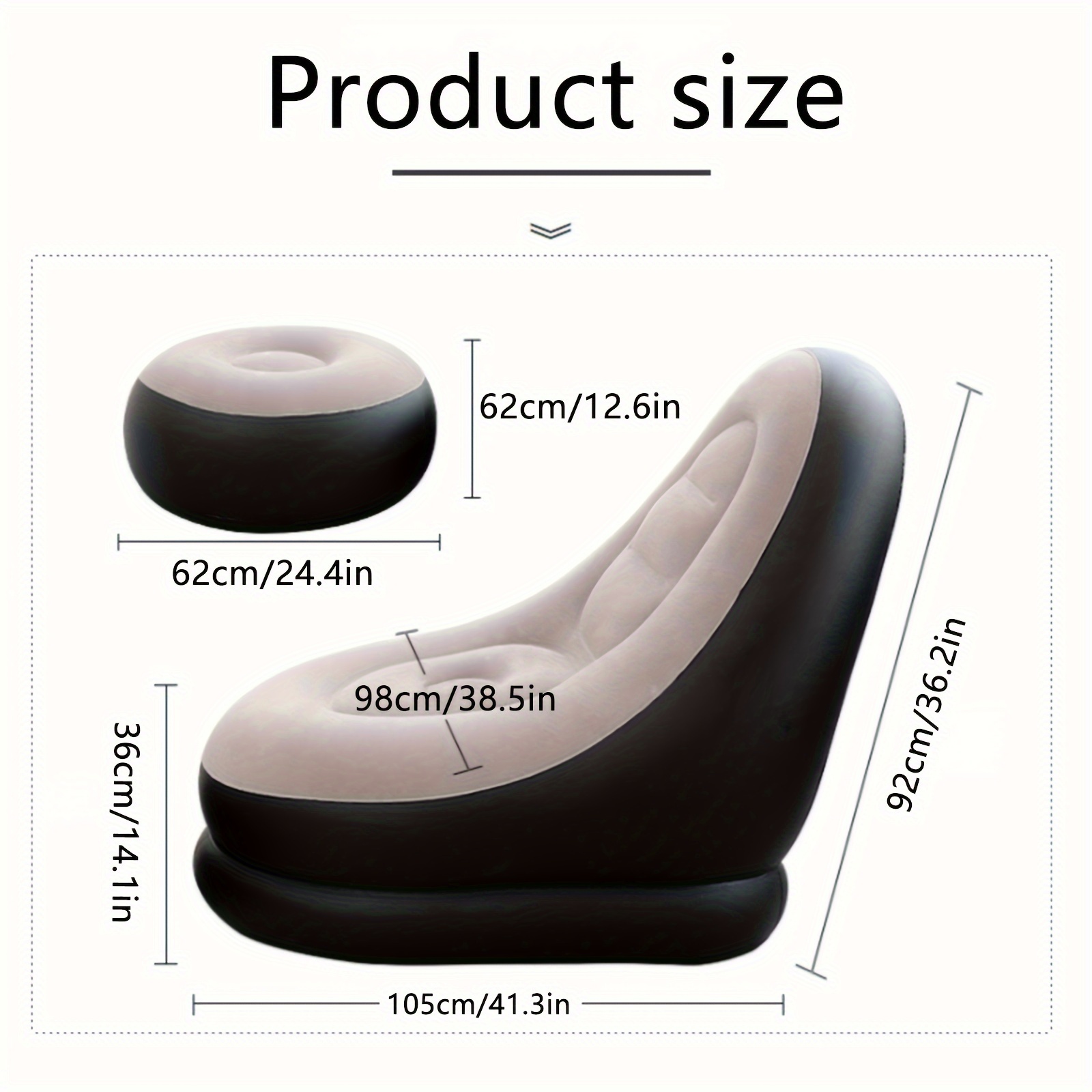 Outdoor Leisure Sofa, Portable Sofa Chair And Footstool, Inflatable ...