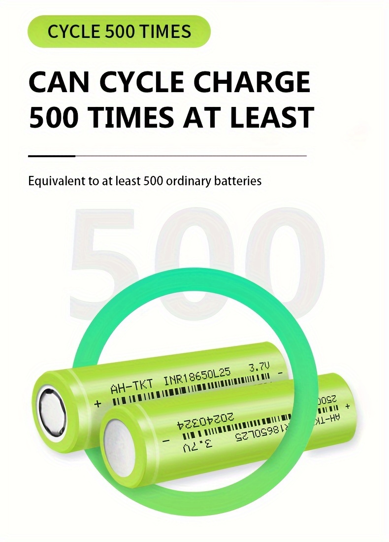 Fruit Green Rechargeable 18650 Battery 3.7v/2500amh/9.25wh - Temu