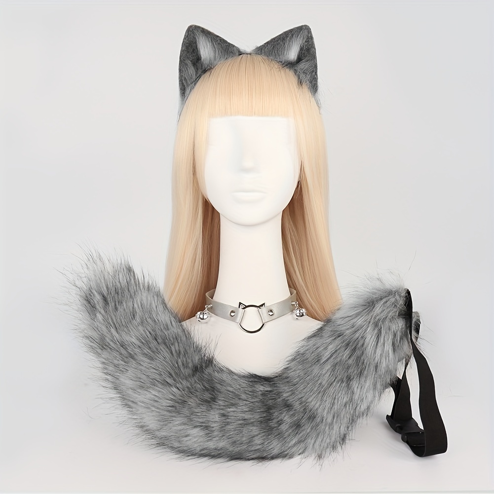 % Polyester Cat Ears Cat Tail Set Fox Cosplay Cat Tail - Temu Canada