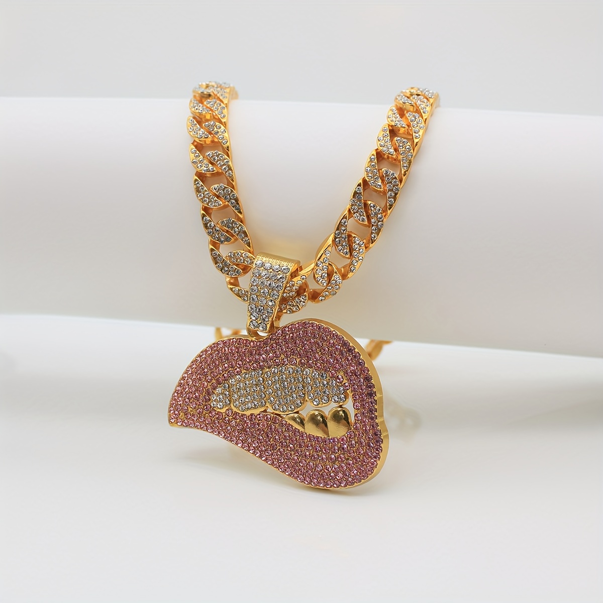 Sexy Hot Lip Biting Lip Pendant Ladies Hip Hop Cuban - Temu