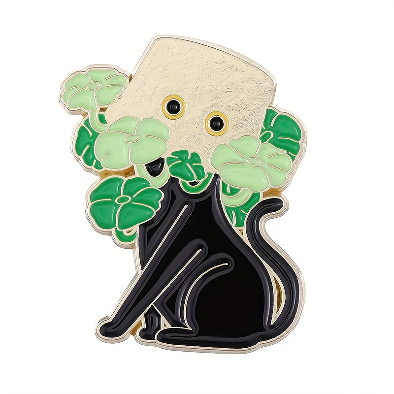 Cute Cartoon Hidden Cat Enamel Pins Flower Pots Cats Lapel - Temu ...