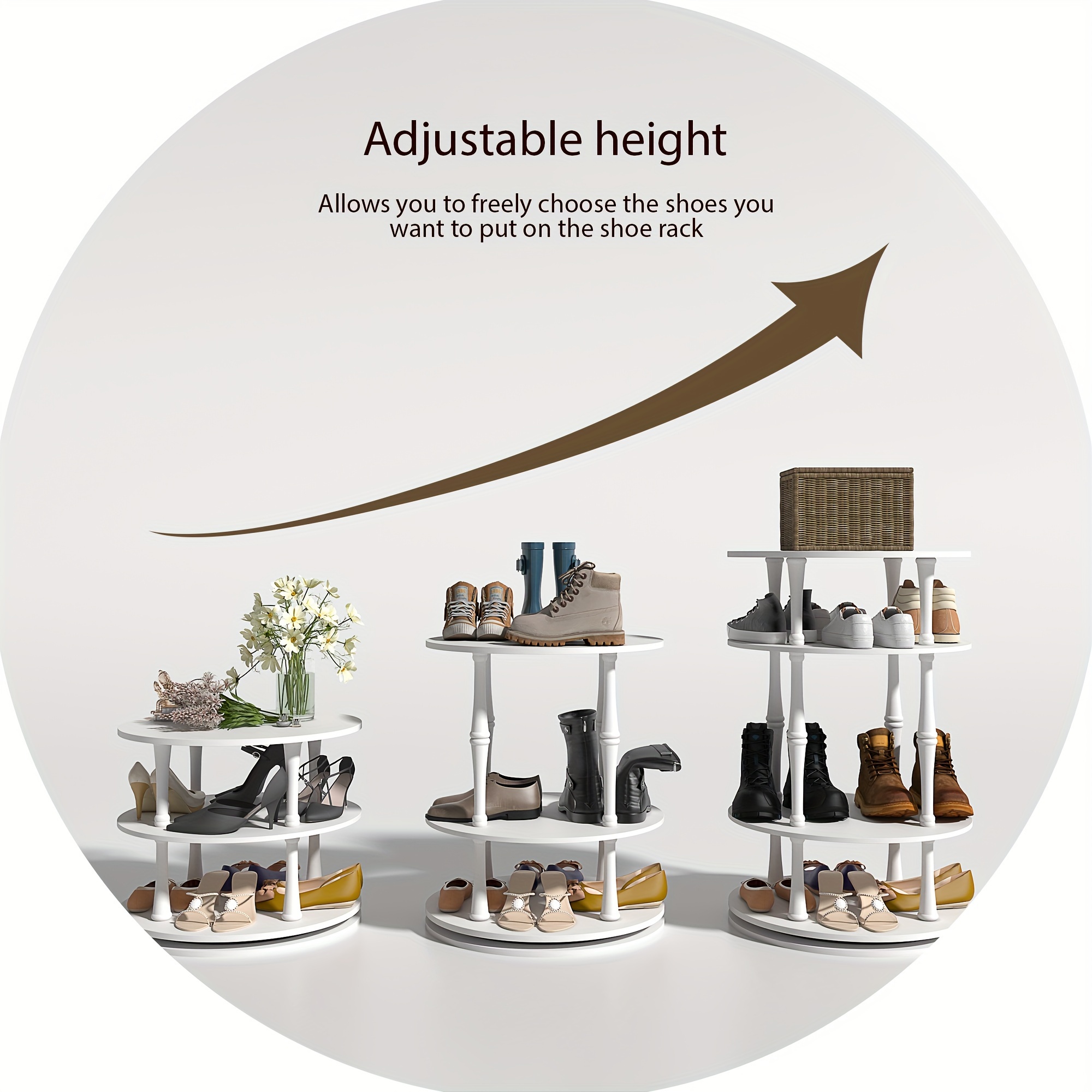 rotating shoe rack tower 360 rotating shoe rack 7 layer lazy - Temu