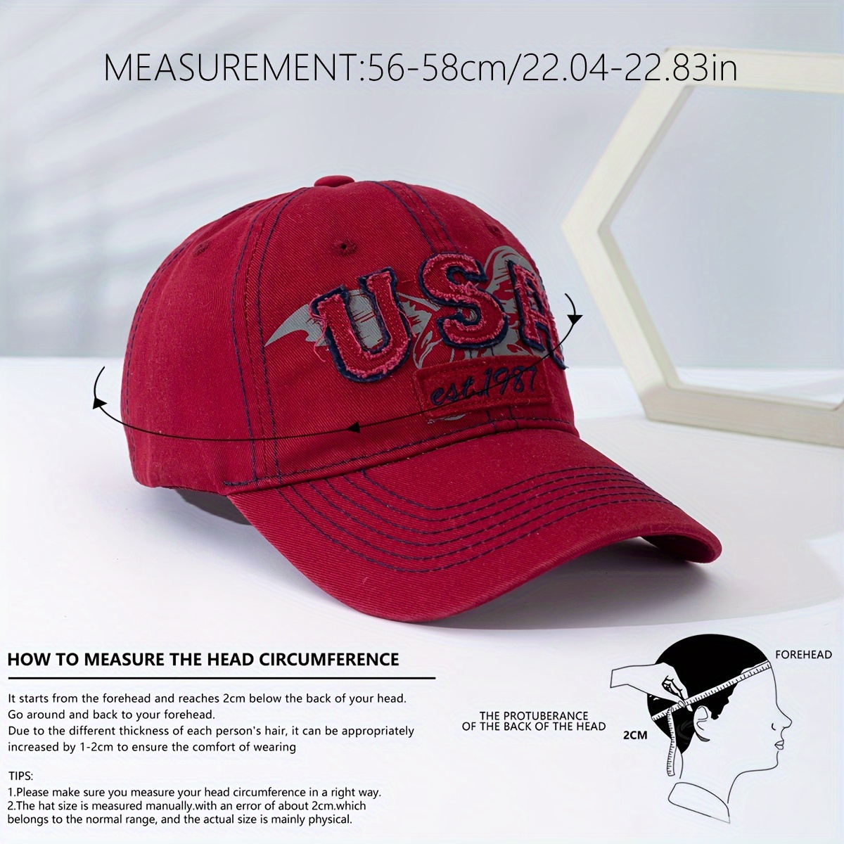 Personality Usa Patch Embroidered Washed Baseball Cap - Temu Australia