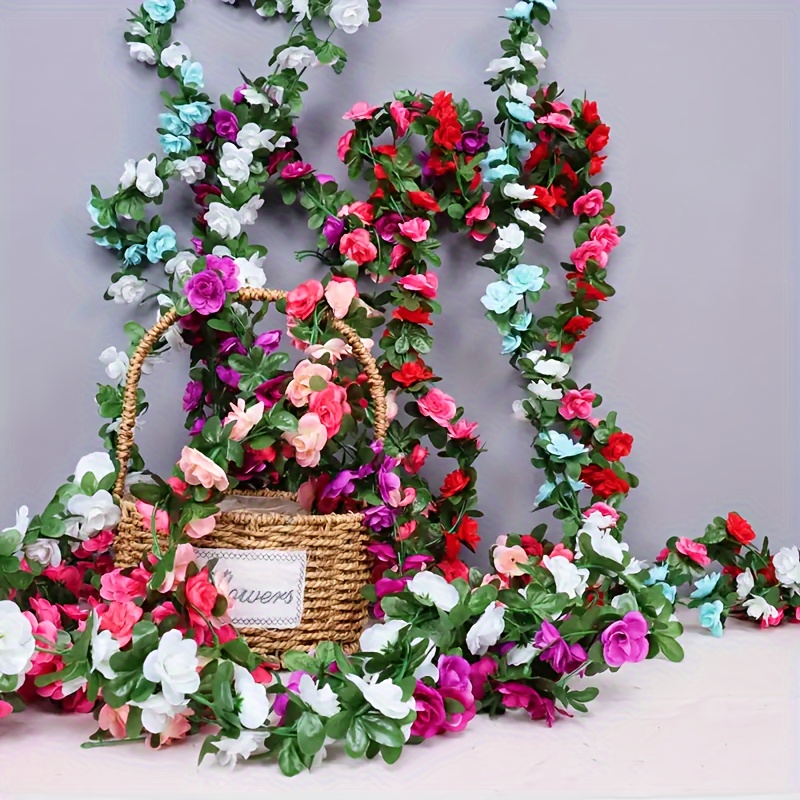 1pc, Rose Vines, Artificial Flower Garland, Artificial Plants, Hanging ...