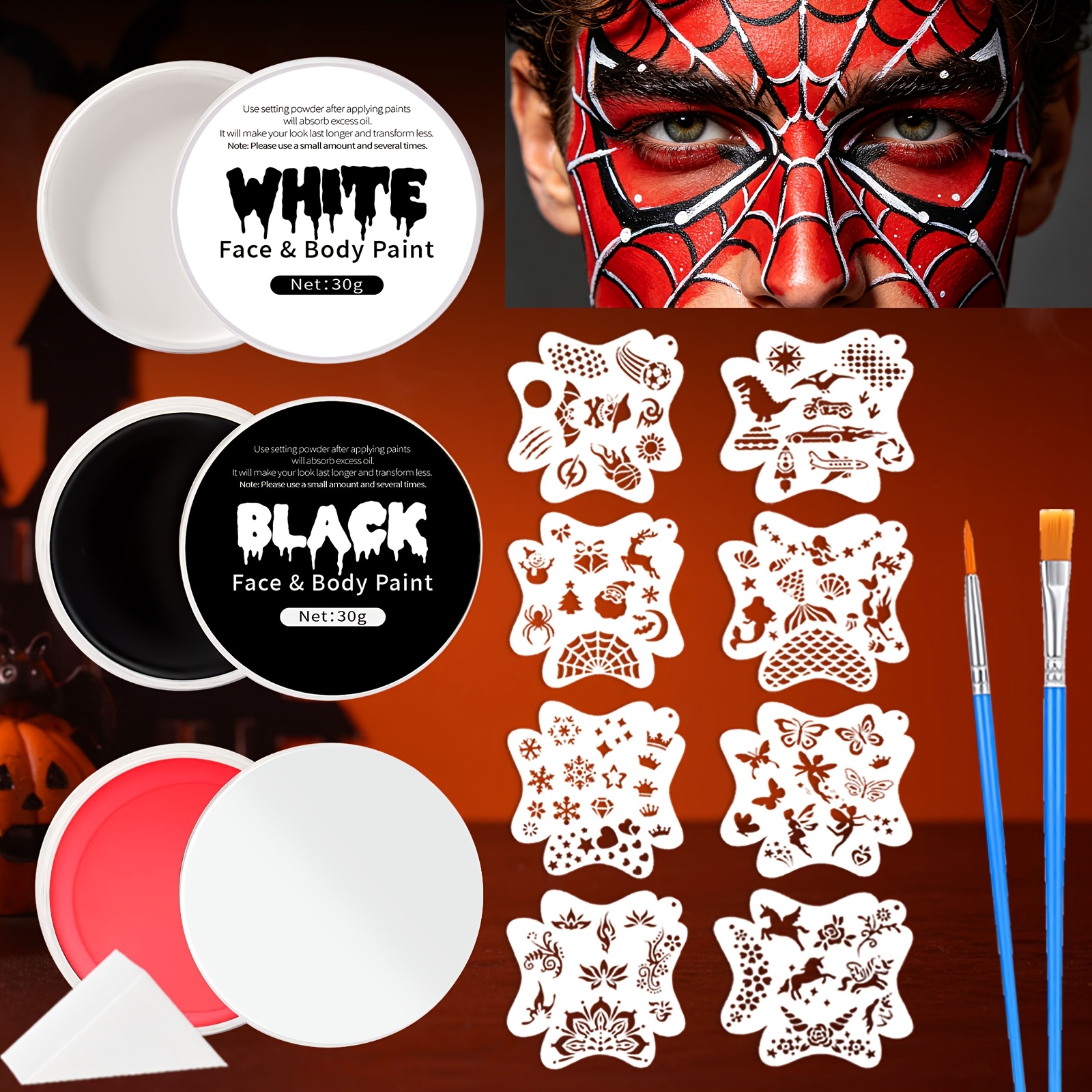 face paint kits sold on Temu United States