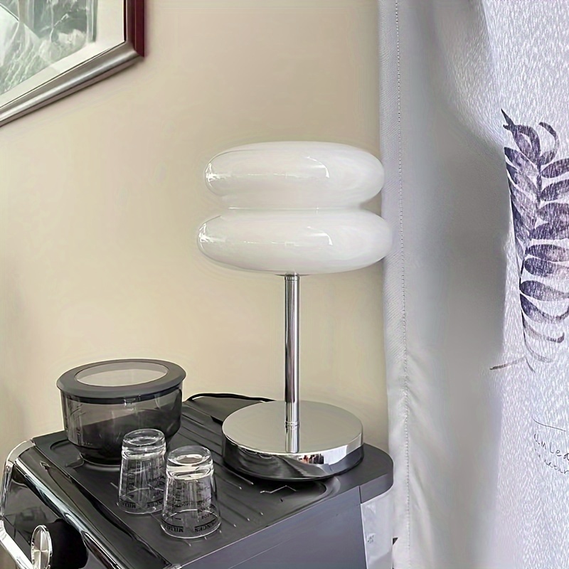 Modern Dimmable Table Lamp Glass Shade Metal Base Downlight - Temu ...