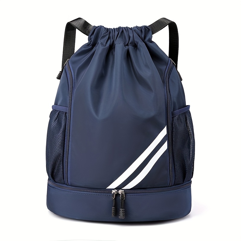 Nylon Drawstring Gym Backpack With Mesh Pockets And Water-resistant ...