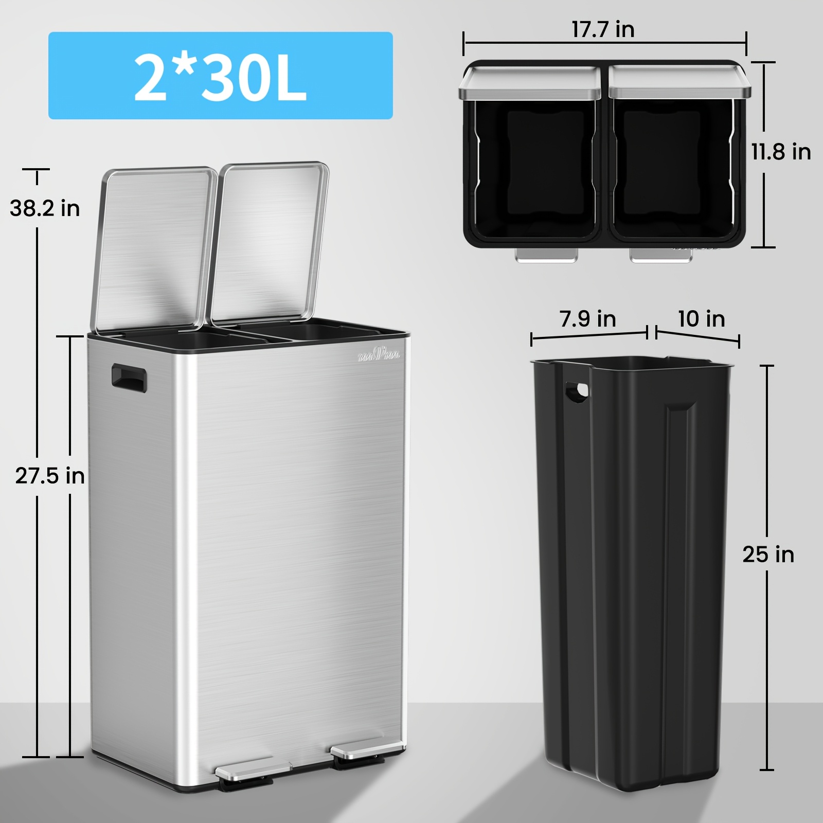 recycling bin for kitchen sold on Temu United States