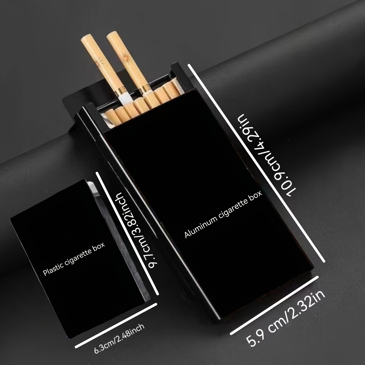 Couple Cigarette Boxes With 2 Different Sizes And Materials Same Design ...