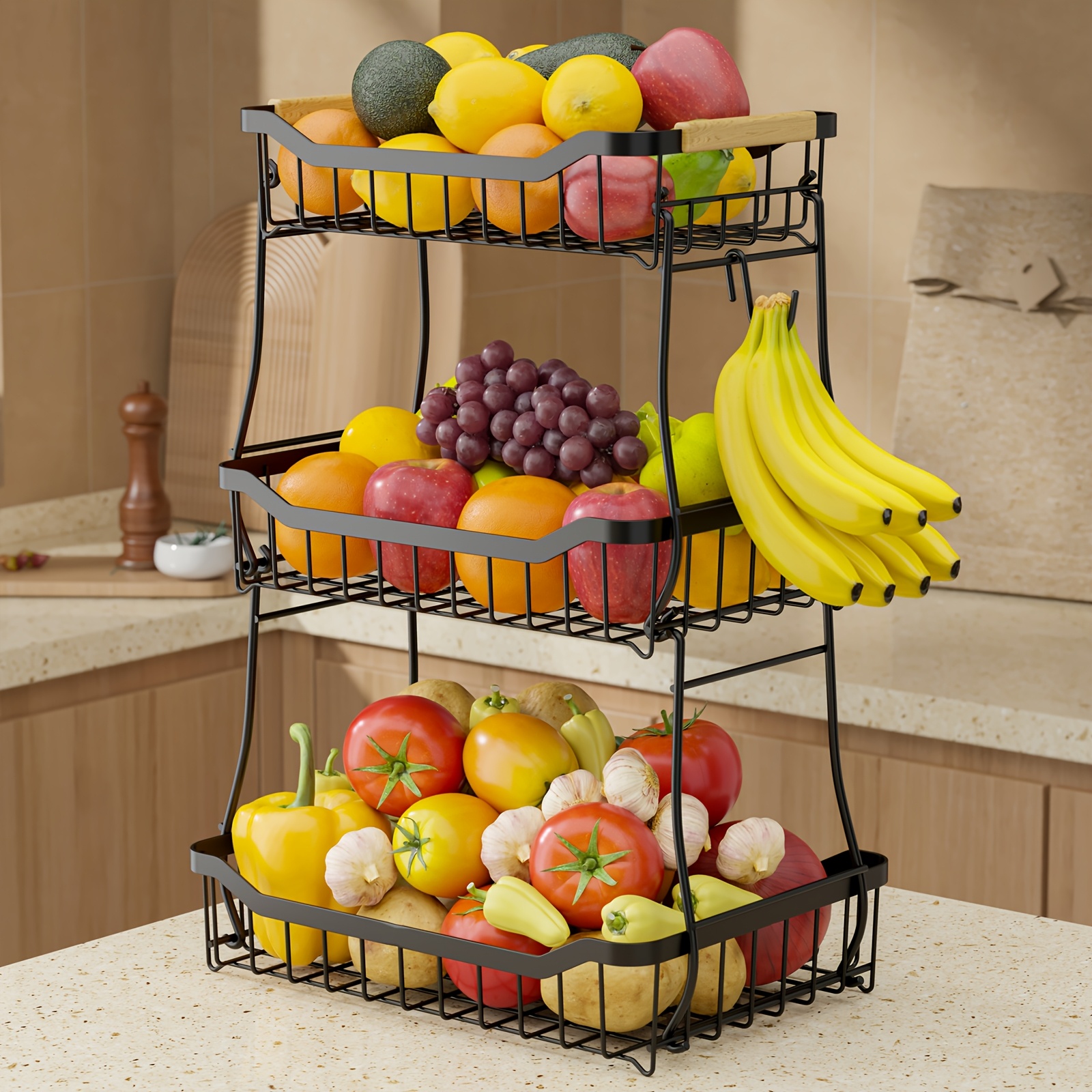 fruit stand for kitchen sold on Temu United States