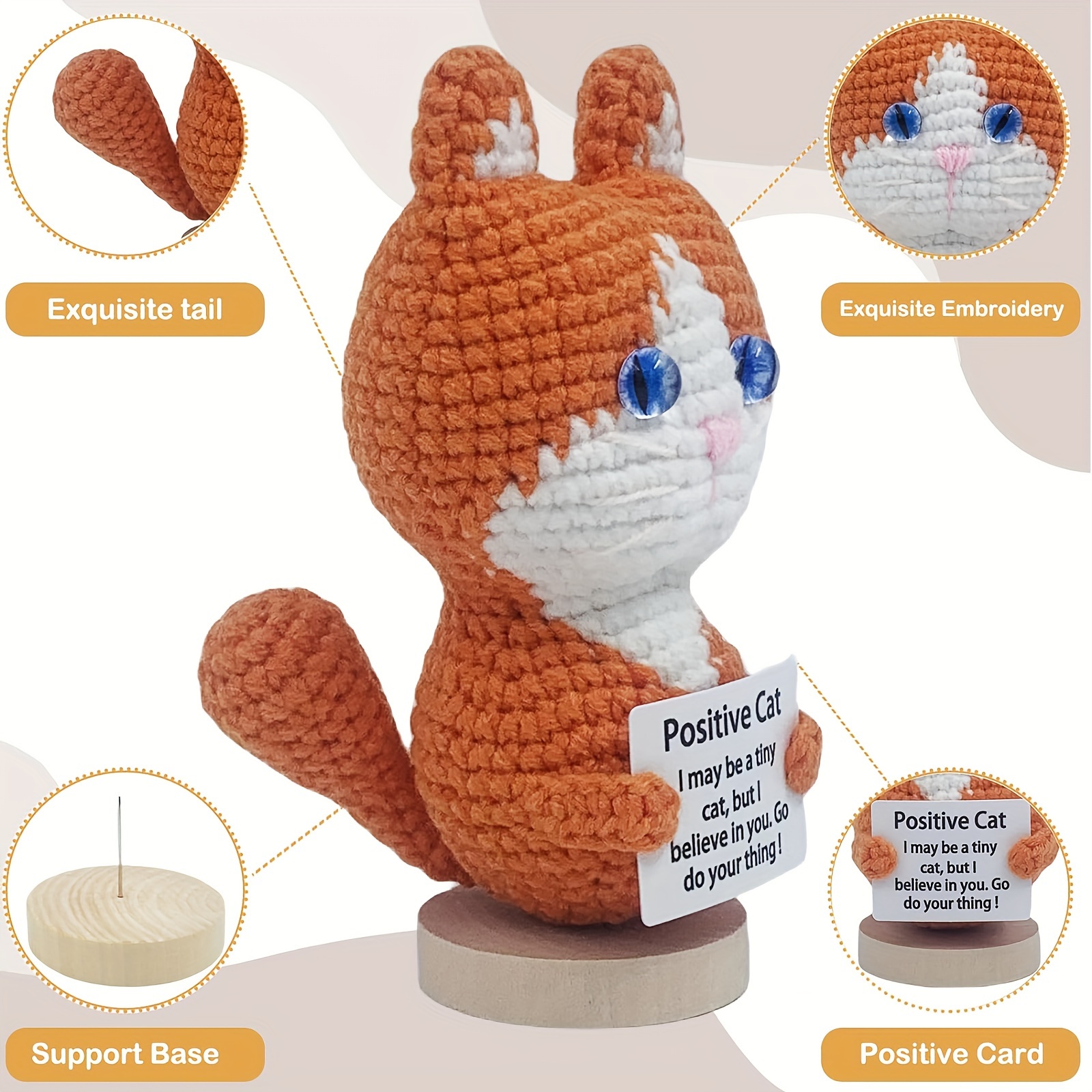 Positive Cat Doll Potato Crochet Funny Wool Gifts Knitted - Temu