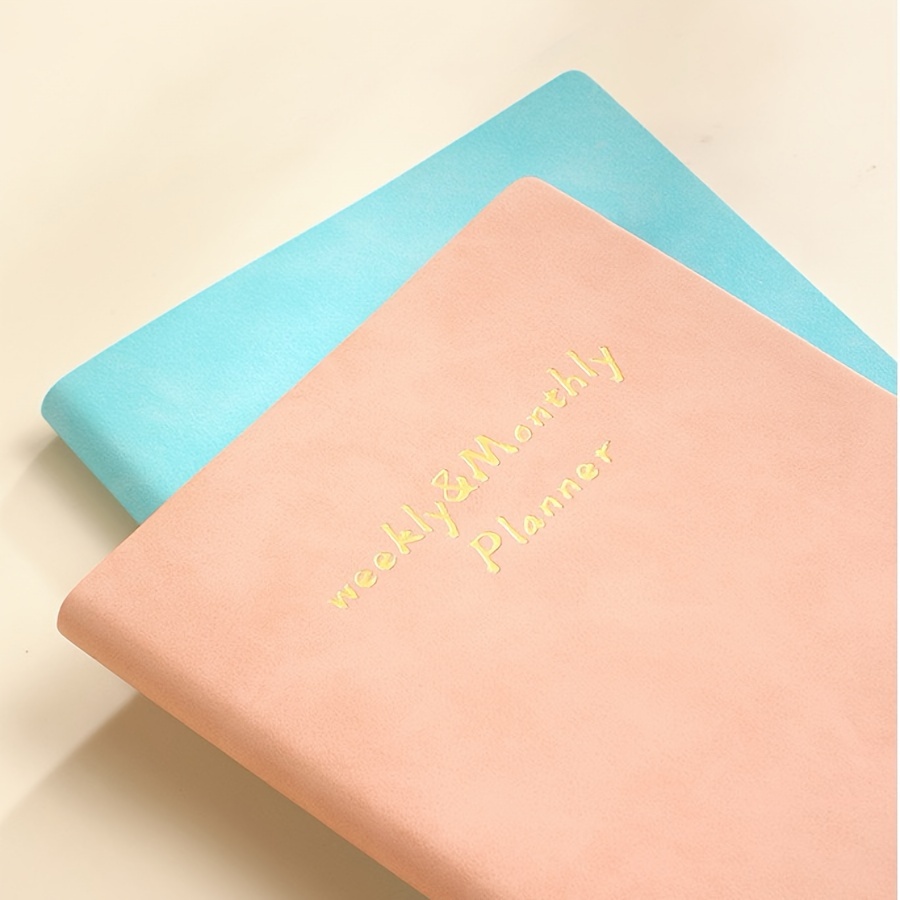 2025 Faux Leather Weekly Monthly Planner A6 Daily Calendar - Temu