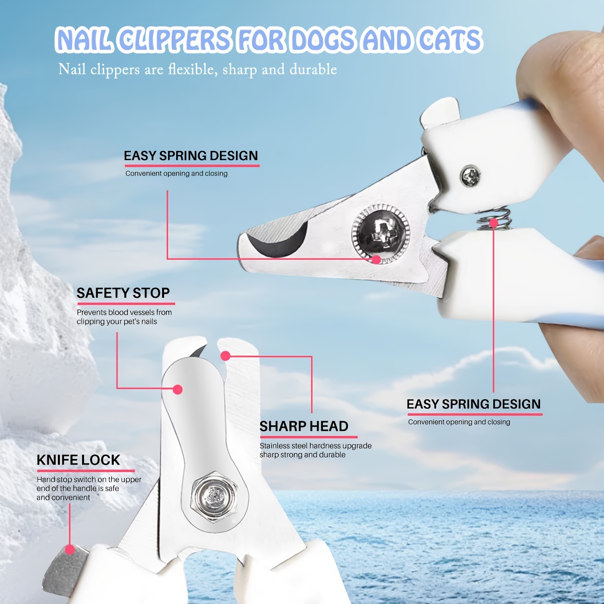Safety Guard Stainless Steel Nail Trimmer Professional Dog Nail ...