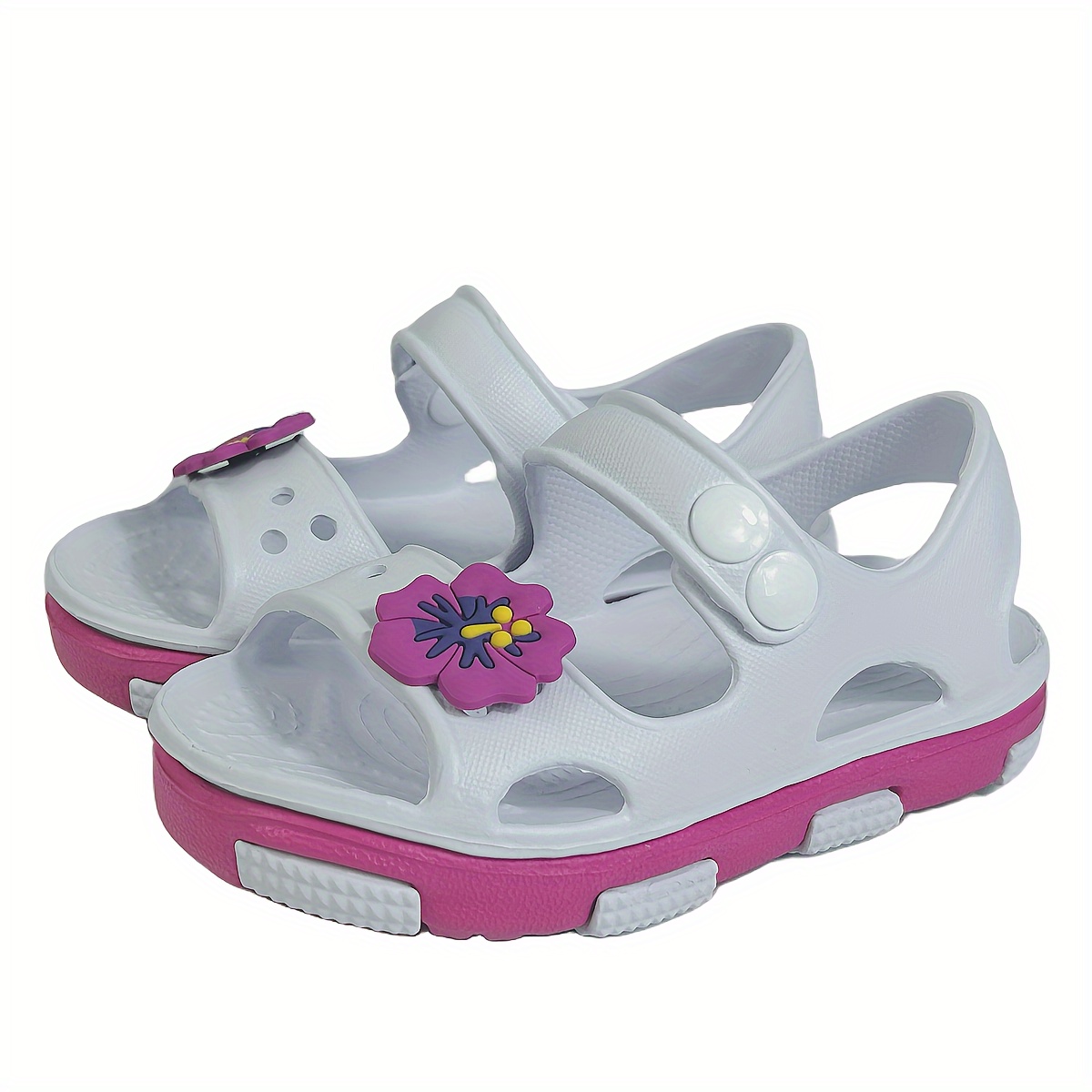 Girls Cute Cartoon Flower Open Toe Slip Hollow Eva Sandals - Temu United Kingdom