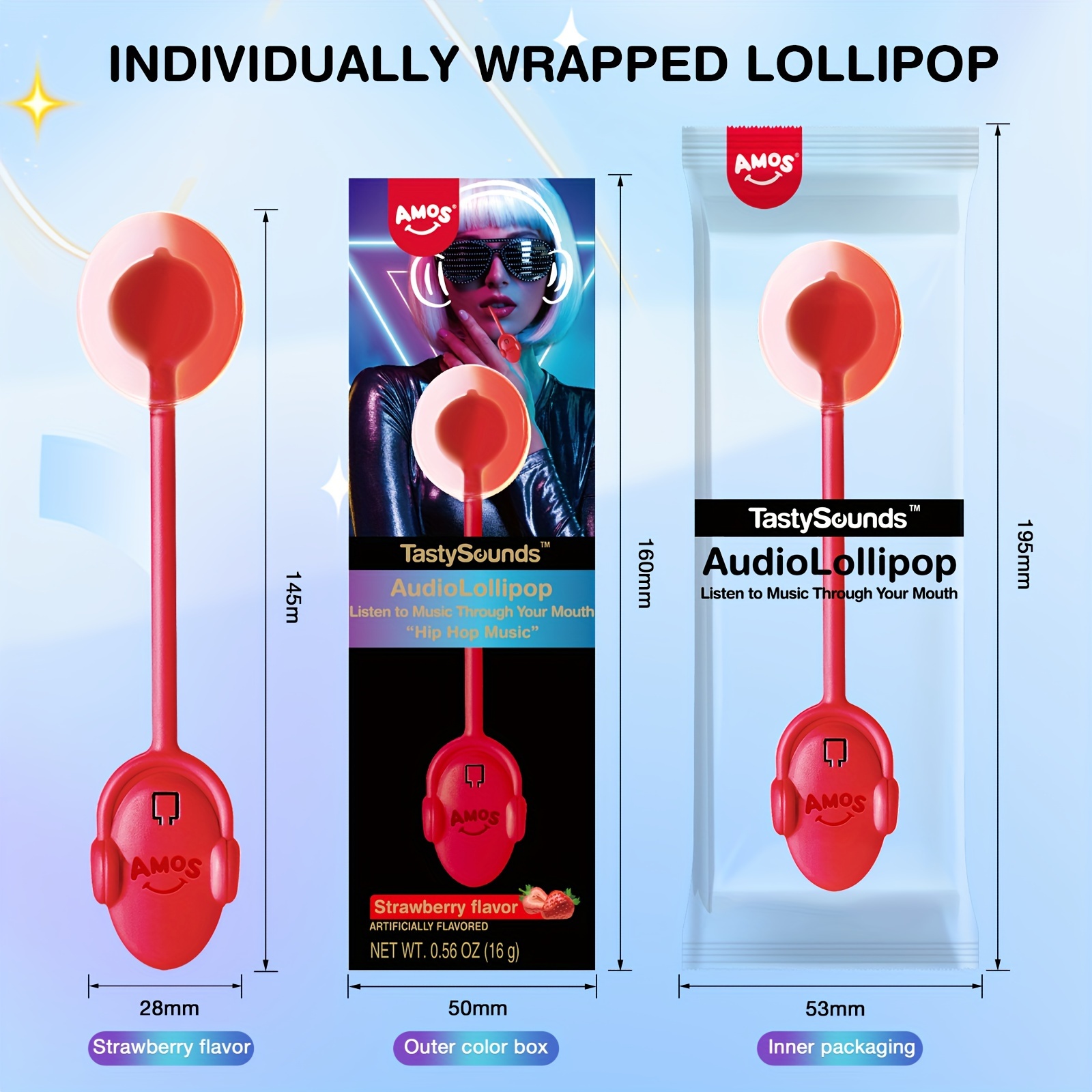 Amos Various Flavor Music Lollipop Suckers Audio Lollipop - Temu
