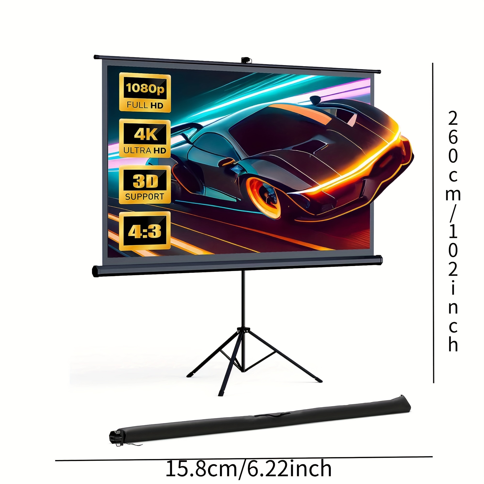 Projector Screen With Stand Hyz 120 Inch Projector Screen 4k Hd With ...