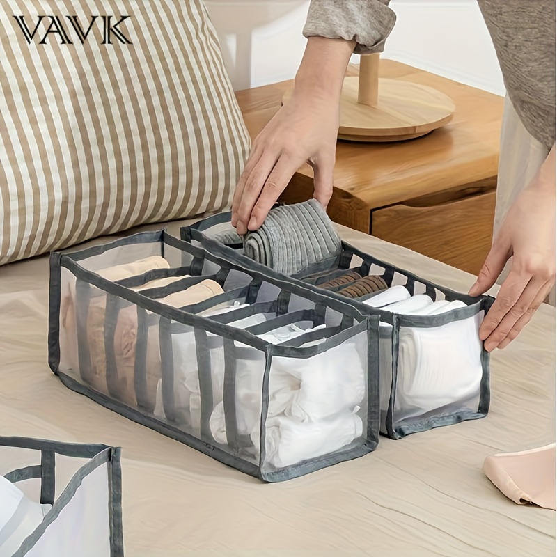 Underwear Drawer Storage Box Grids Foldable Socks Storage - Temu Ireland