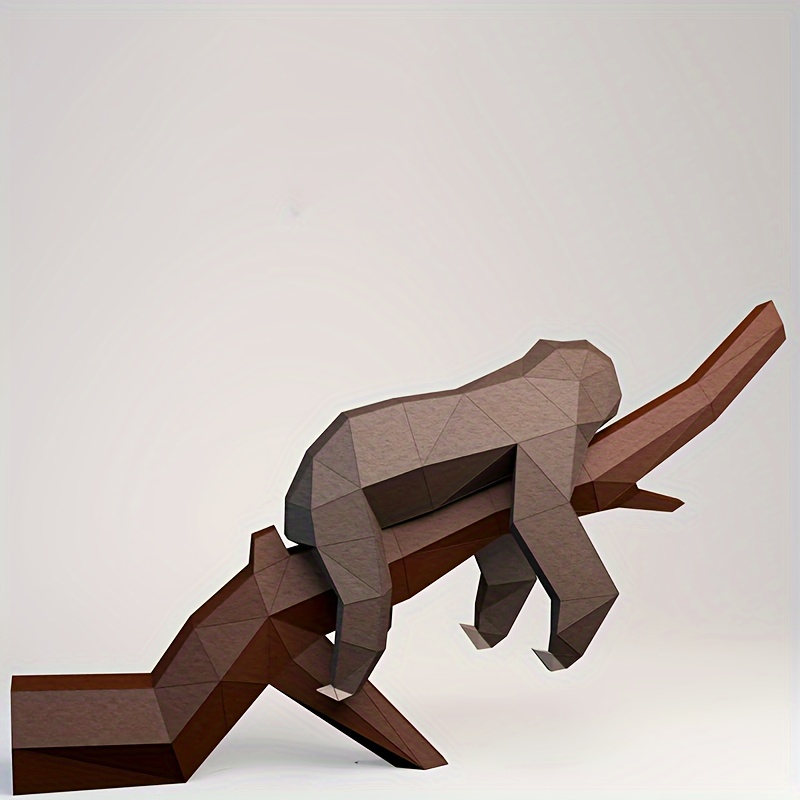 Modern 3d Sloth On Branch Cardboard Cutout Kit - Diy Paper Craft Wall ...