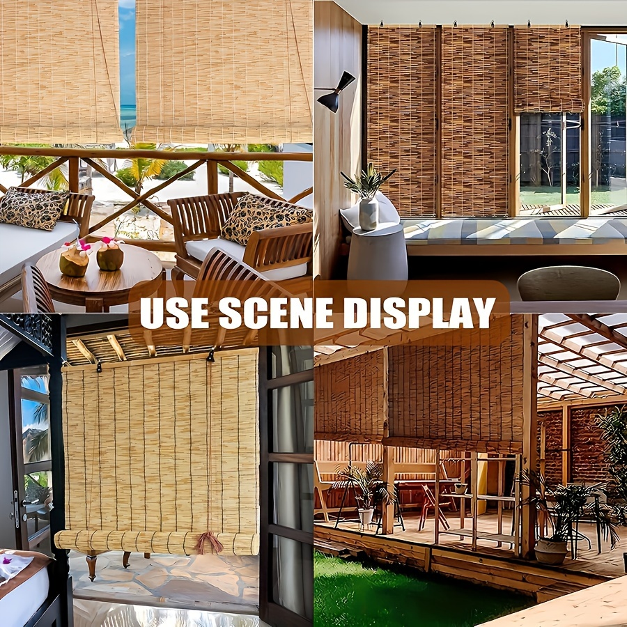 Easy install Bamboo Reed Roller Shutter Vintage Outdoor - Temu