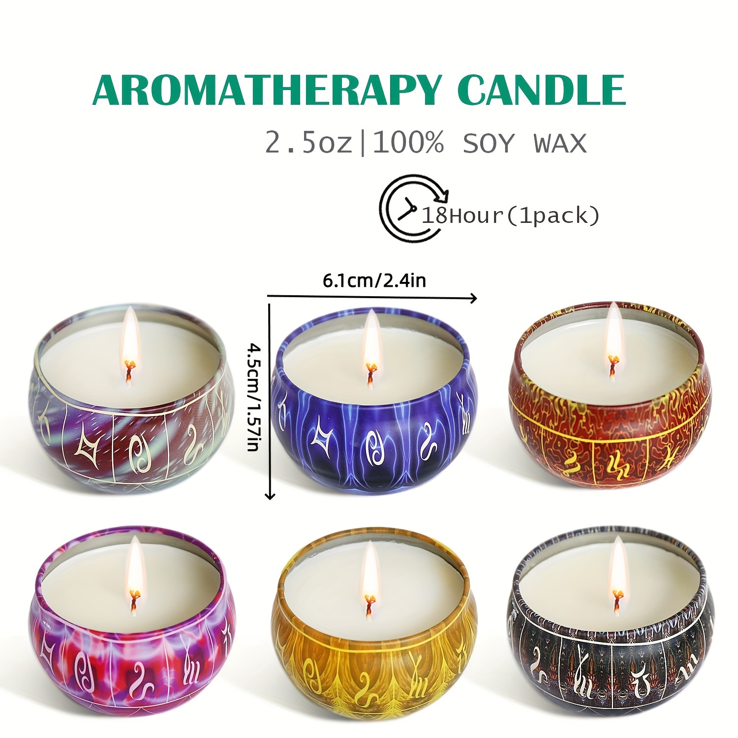 12 Zodiac Constellation Aromatherapy Candles Set With Essential Oils ...