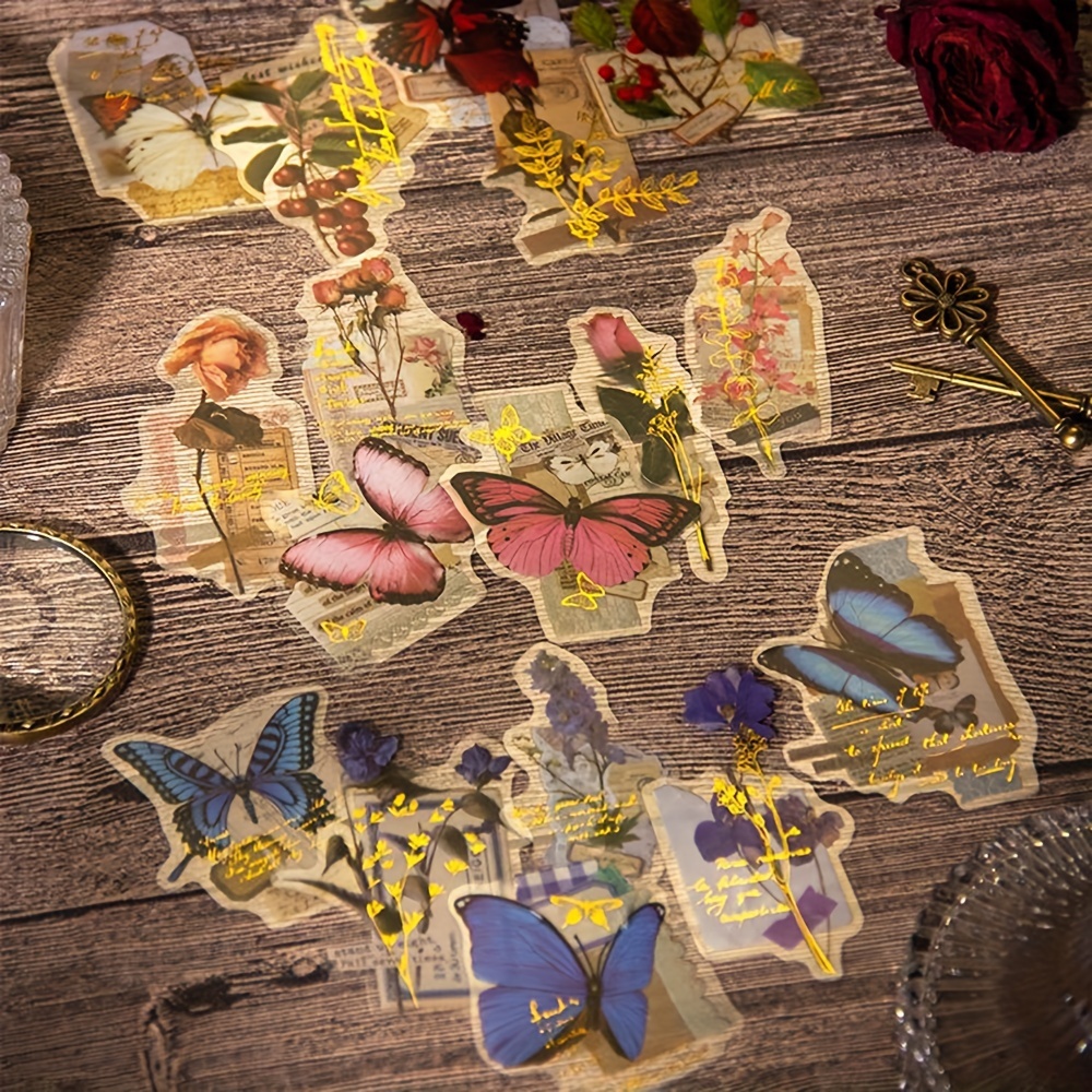 decorative stickers butterfly hand account collage retro diy - {region ...