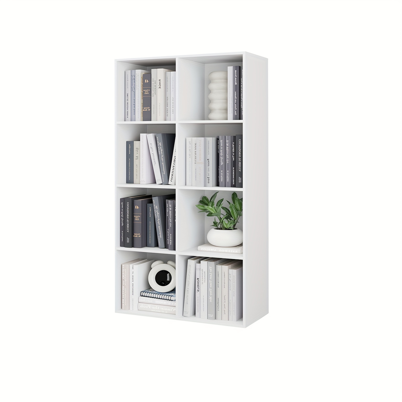 Fultru White Bookcase 8 Cubes Storage Cabinet Unit - Temu