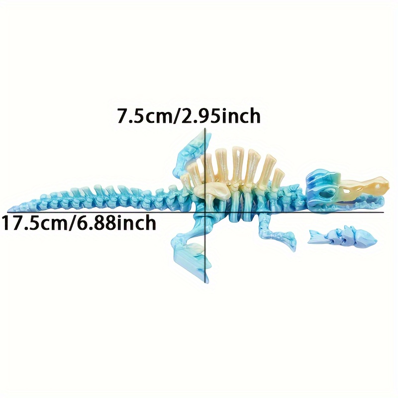 Mixed Color Ceratosaurus Skeleton Toy Articulated Joints 3d - Temu