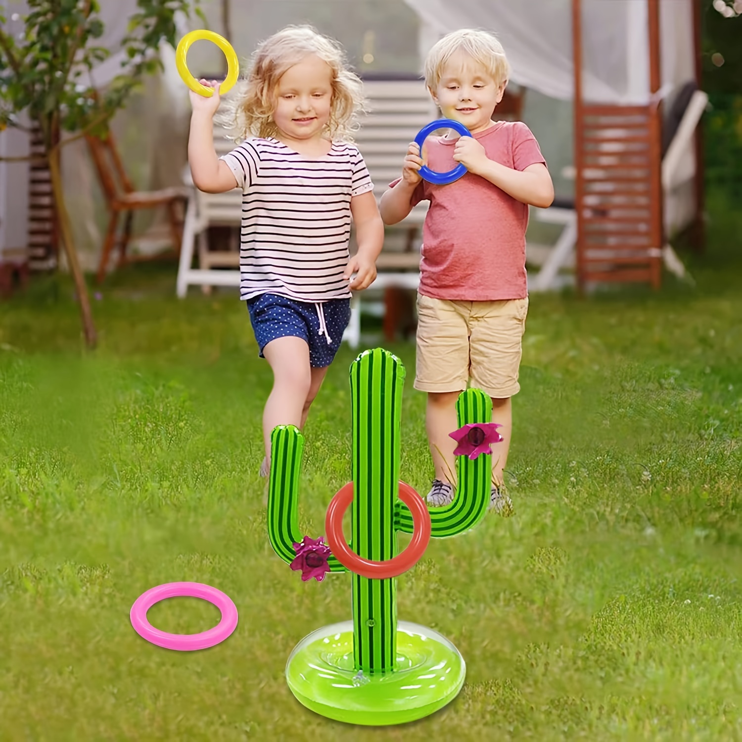 Inflatable Cactus Set Target Toss Floating - Temu