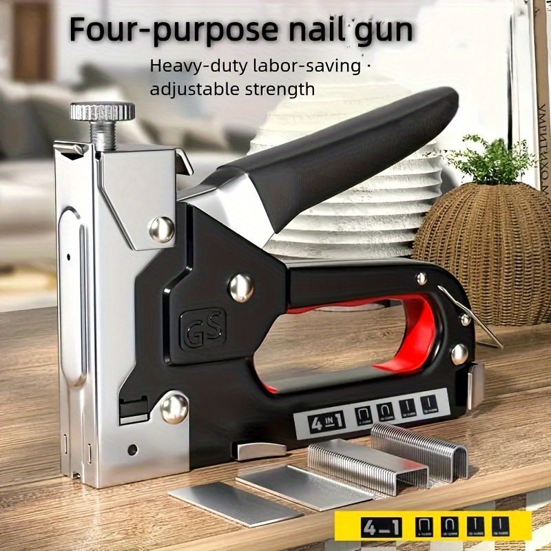 1pc 4 In 1 Heavy Duty Stapler Diy Home Decor Furniture Wood - Temu ...