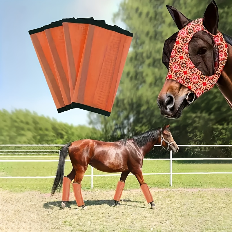 Swat For Horses Horse Fly Protection Boots With Leather Frame, Mesh Leg ...