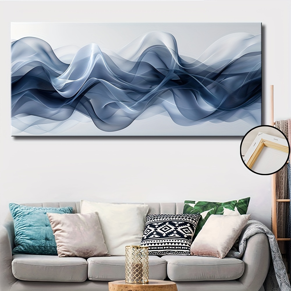 Art Deco Modern Abstract Wave Canvas Wall Art, Contemporary Landscape ...