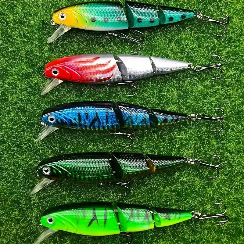 Ultimate Bass Fishing Kit: 5 Multi jointed Minnow Lures - Temu