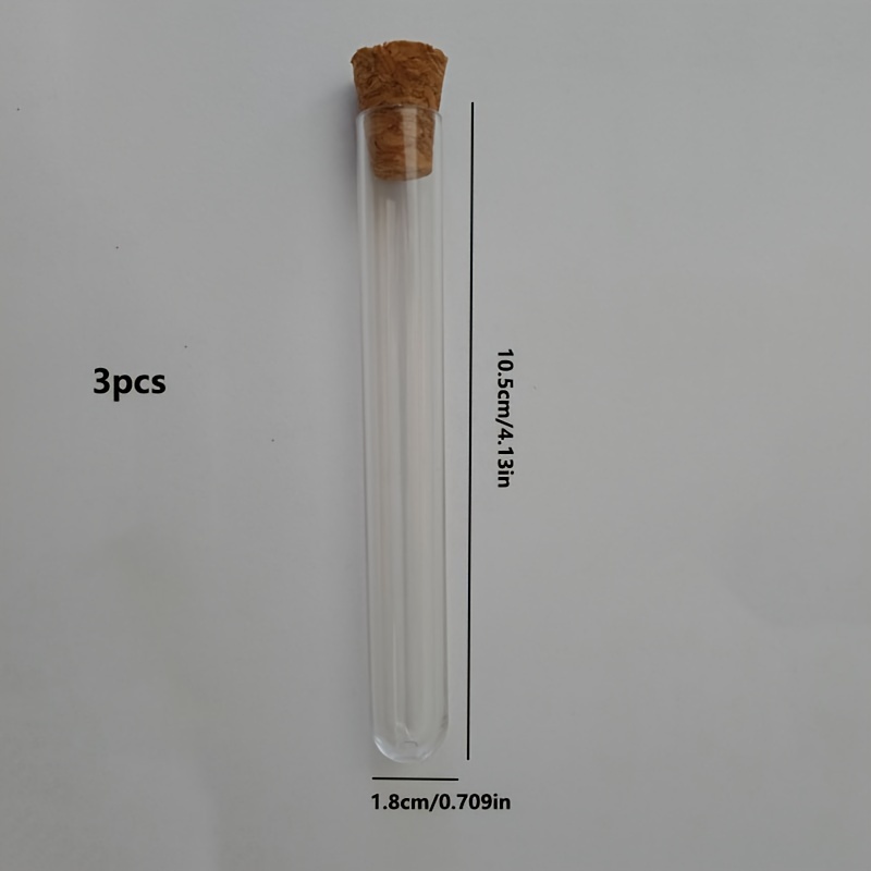 3pcs Lab Test Tubes Na May Cork Stoppers, Clear Plastic Tube Para Sa ...