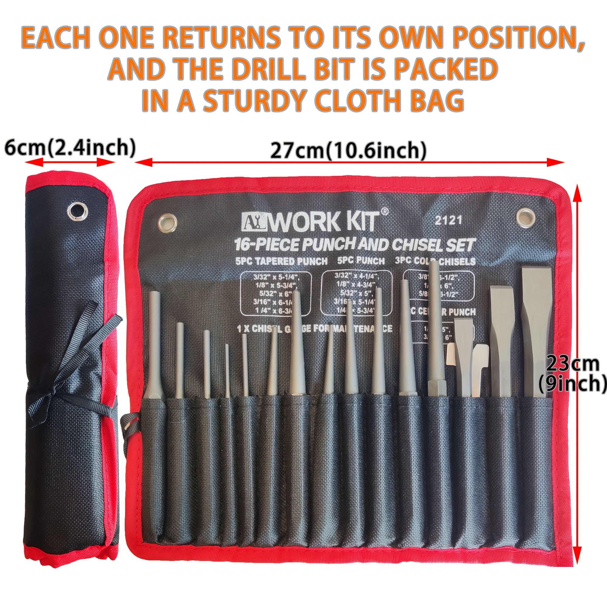 Ensemble De 16 Pièces De Poinçons Et Burins, Comprenant Un Poinçon ...