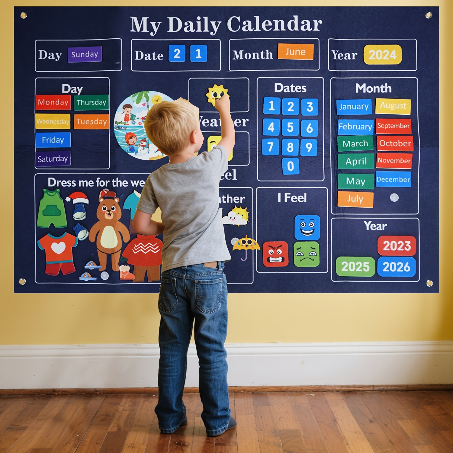 preschool daily calendar sold on Temu United States